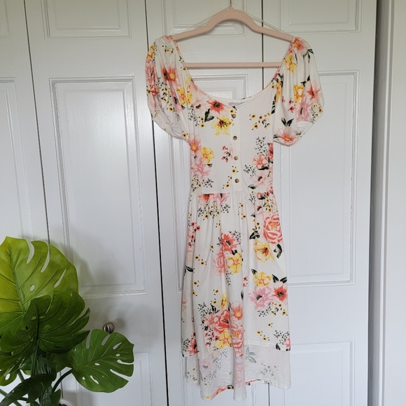 NOBO | Dresses | Off The Shoulder Floral Milksilk Peasant Style Hilow ...